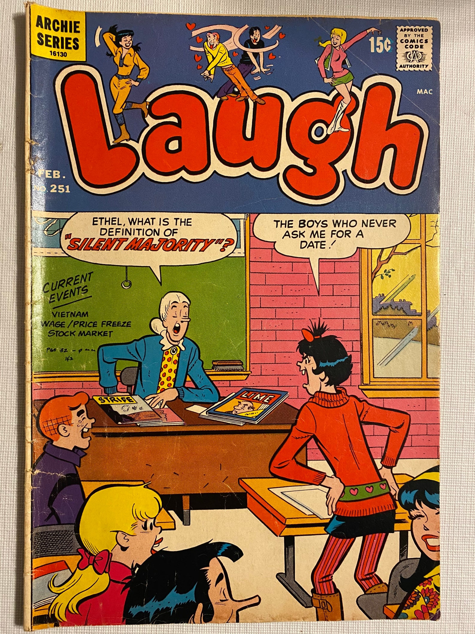 Archie Laugh Comic Book 1972 Archie Series No. 251 Vintage Archie Laugh ...