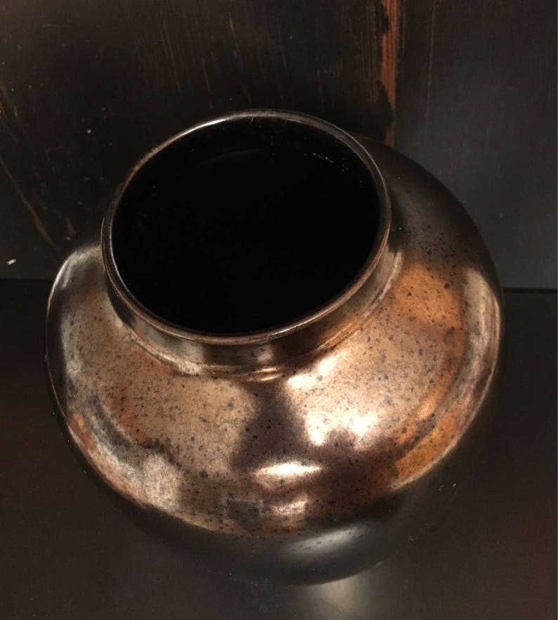 Vintage Haeger Usa Large Bronze Tone Vase Haeger Vase Etsy