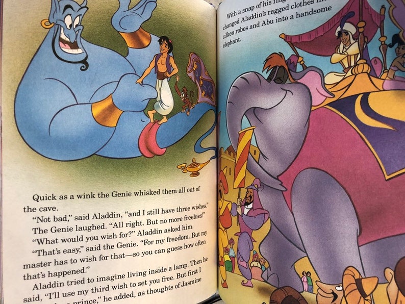 1993 Aladdin Disney Hardcover Book Walt Disney Characters Vintage ...