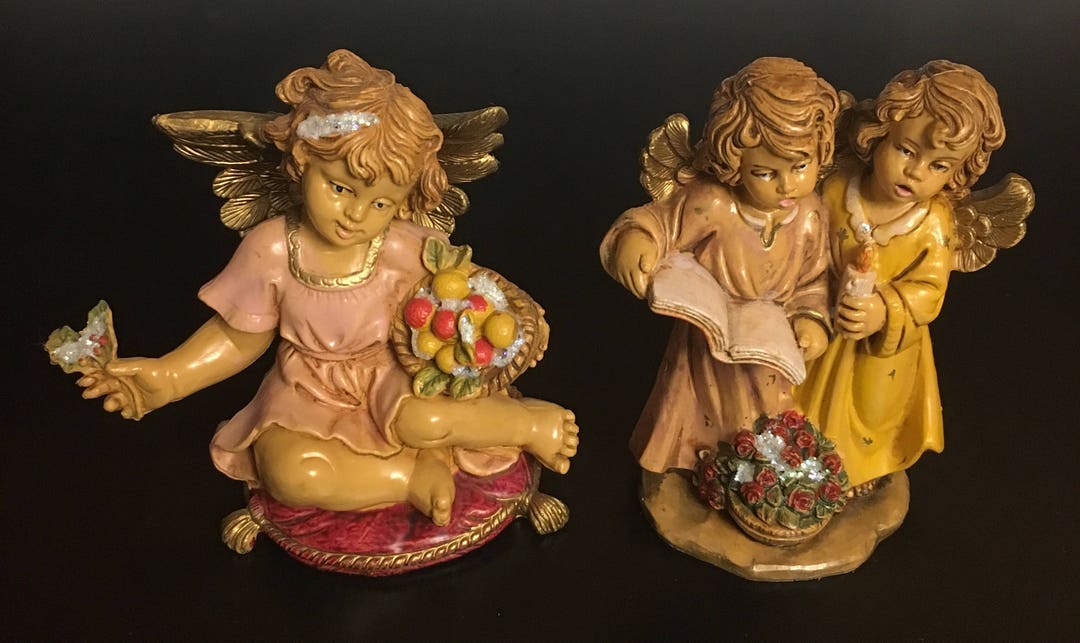 Decorative Italian Angel Figurines ; Vintage Cherub Angels - Set of 2 ...