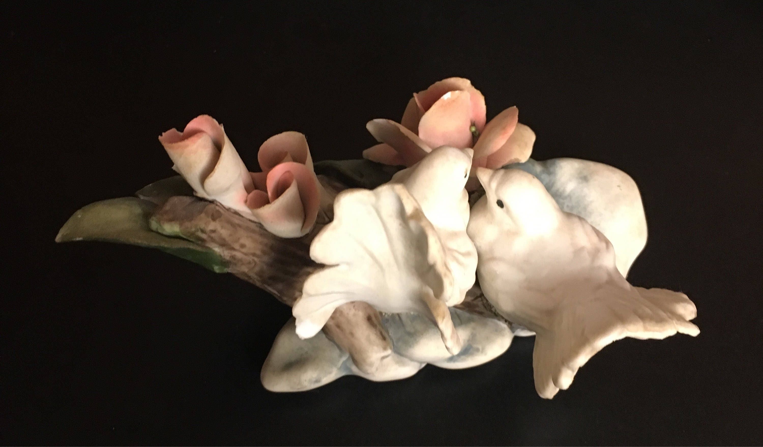 Capodimonte Floral Birds on a Branch Figurine Made in Italy Vintage ...