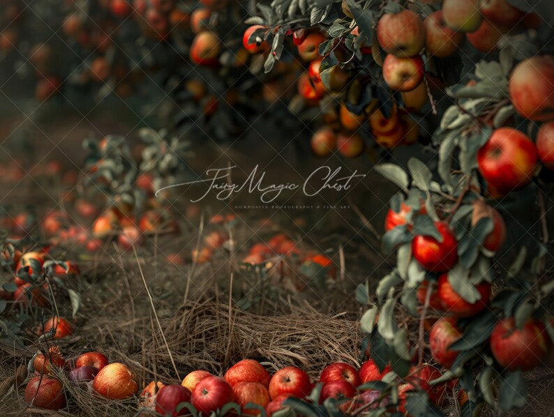 Apples Corner Digital Background , Harvest Digital Backdrop for ...