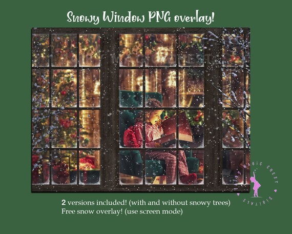 Snowy Window Png Overlays on Transparent Background. Versions - Etsy UK