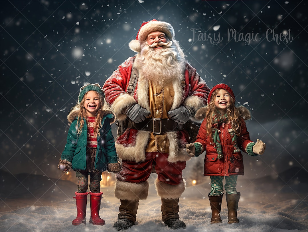 Christmas Santa Digital Background, Digital Backdrop for Photography ...
