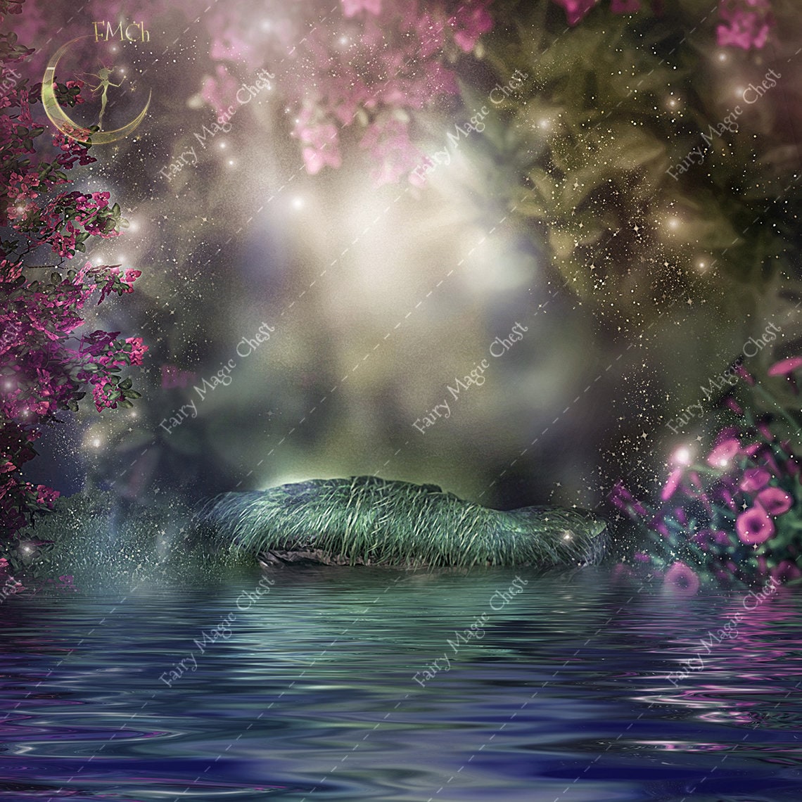 Enchanted Pond Digital Backdrop: Fairy Tale Photography (digital ...