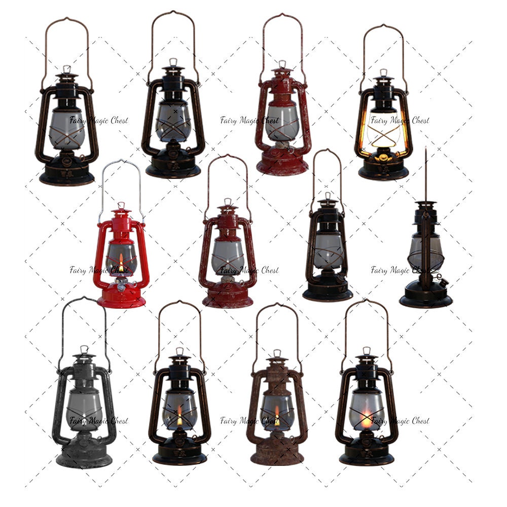 25 Png Overlays Oil Lamps Lantern With Candle Stands | Etsy