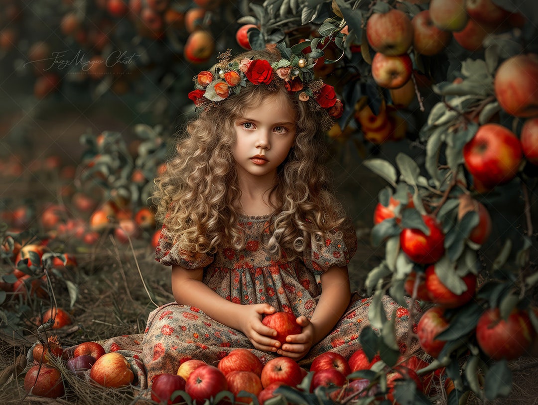 Apples Corner Digital Background , Harvest Digital Backdrop for ...