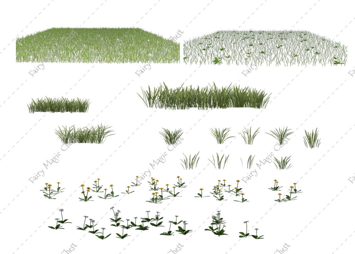 Grass Overlays Png on Transparent Background to Cover - Etsy