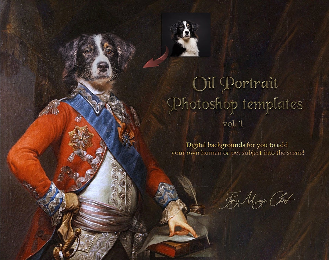 Old Masters Oil Portrait Photoshop Templates: Pet or Human (digital ...