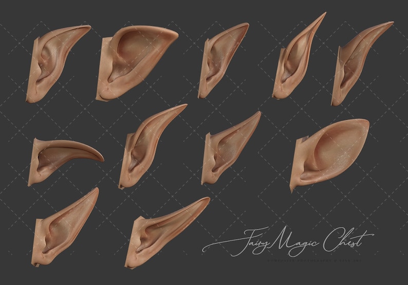 Elf Ears PNG Digital Overlays on Transparent Backgroud. Clip - Etsy