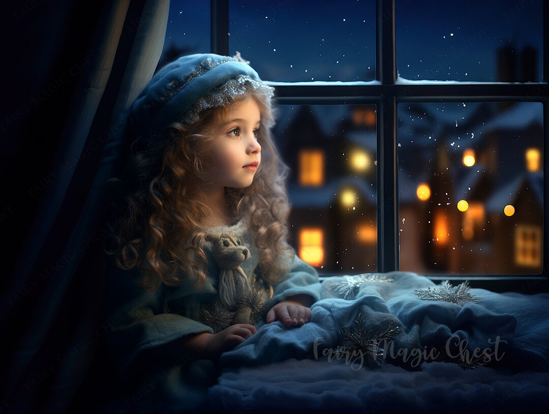 Magical Christmas Window , Digital Background. Digital Backdrop for ...