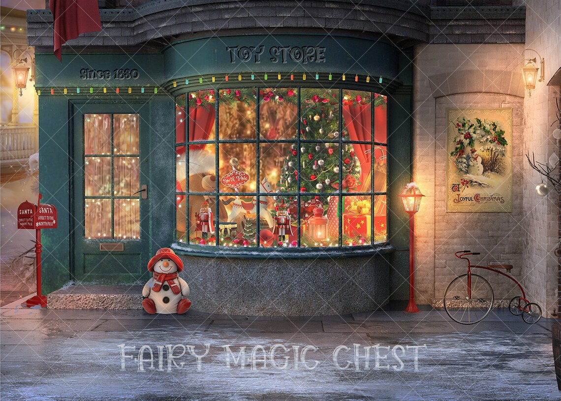 Christmas Shop Digital Background / Backdrop for Photography - Etsy