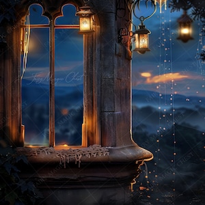 Rapunzel's Tower Window Digital Backdrop - Fairy Tale Princess Scene ...
