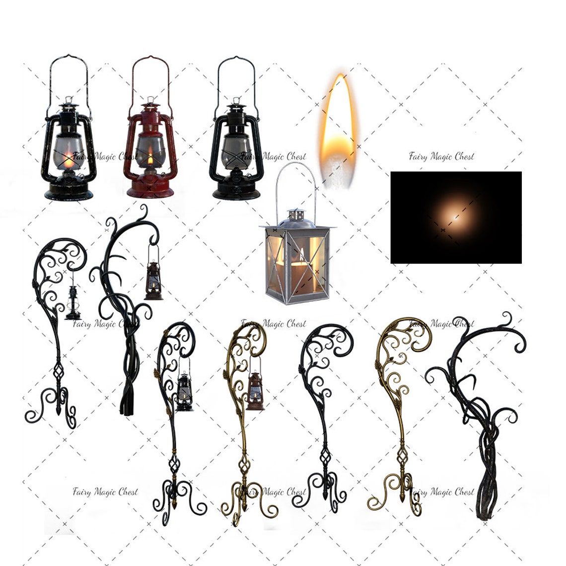 25 Png Overlays Oil Lamps Lantern With Candle Stands | Etsy