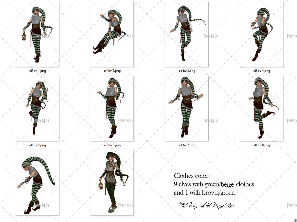 Christmas Elf Christmas Elves Overlays Png . Clipart . 9 - Etsy