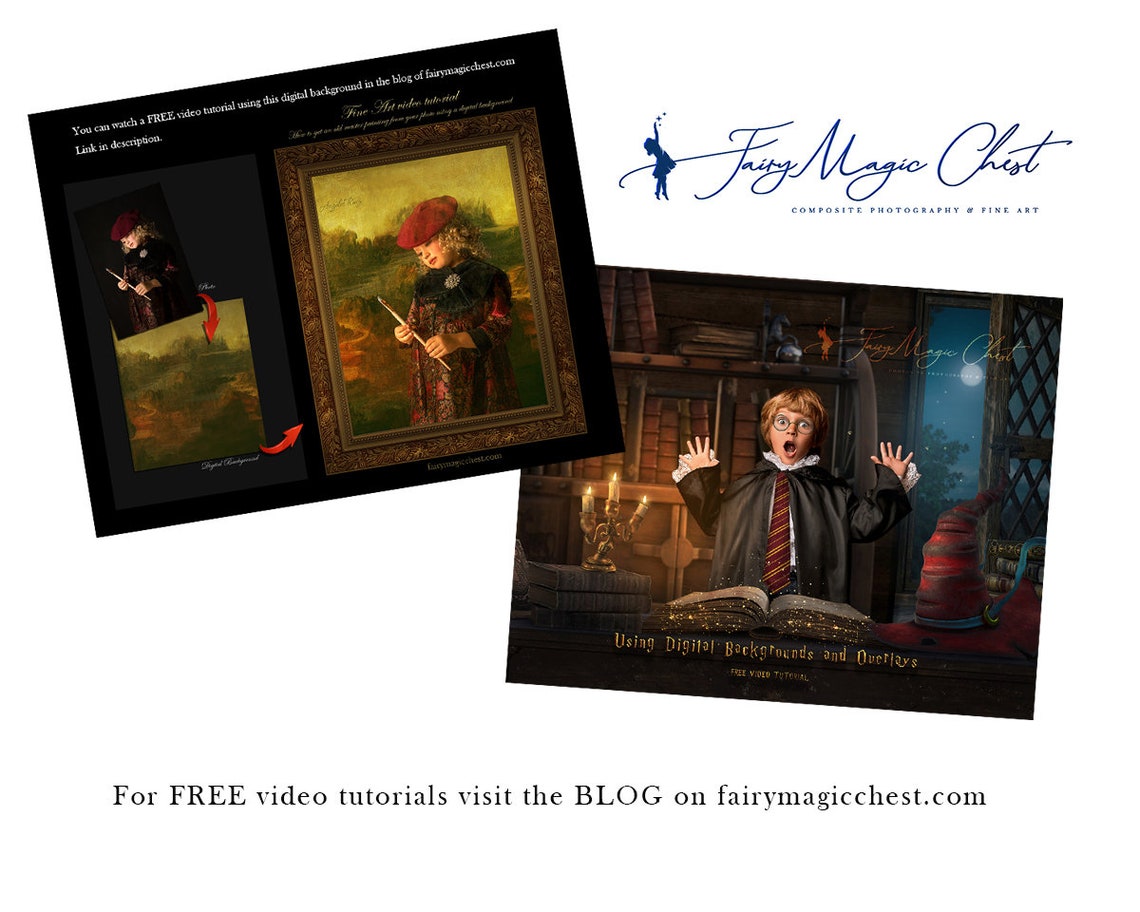 Digital backdrop for photography. Magic in the Wizard School | Etsy