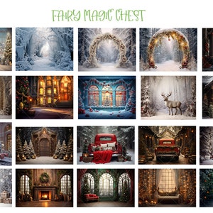 20 Christmas Digital Backgrounds for Photography. Bundle. Magical ...