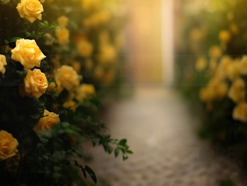 Yellow Flower Garden Photography Backdrop (digital Download) - Etsy