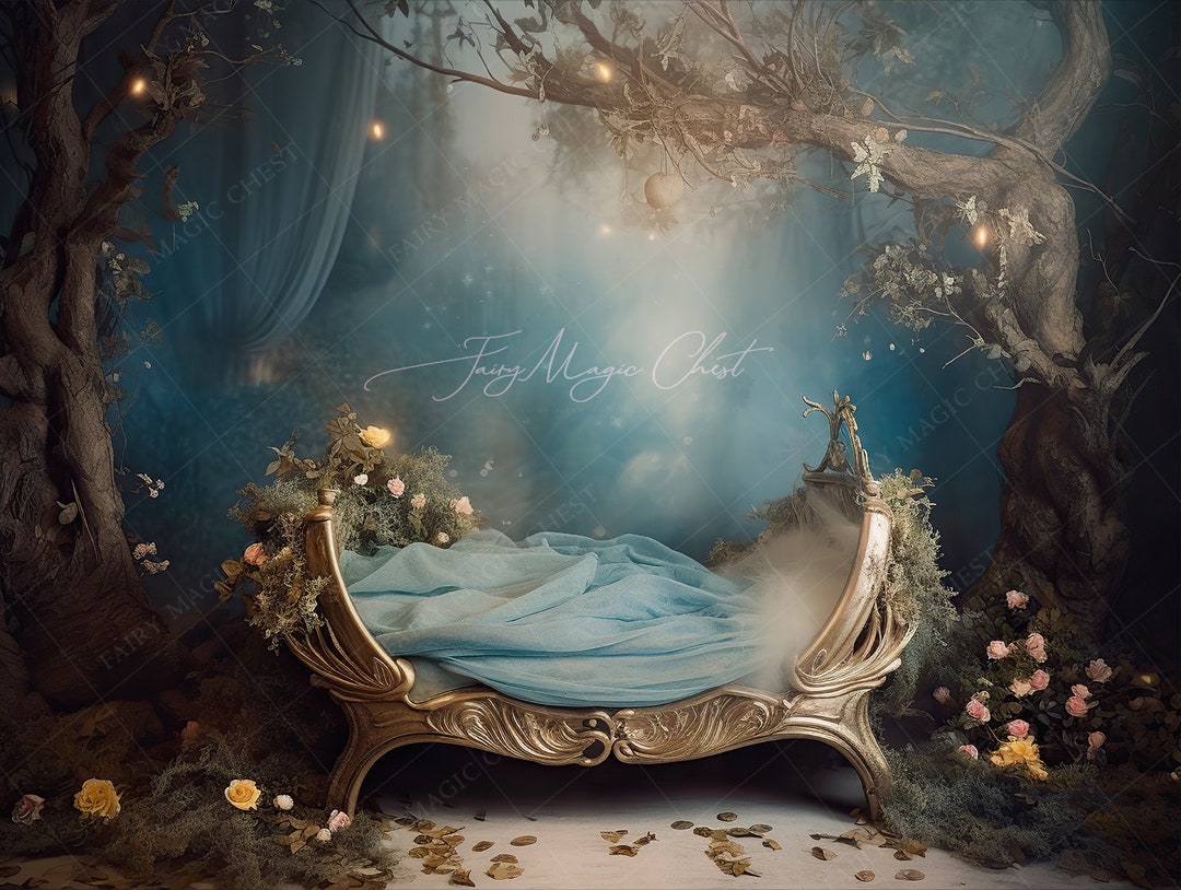Newborn Digital Background , Baby Girl Crib Digital Backdrop, Princess ...