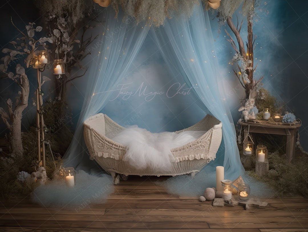 Newborn Digital Background , Baby Crib Backdrop, Baby Girl , Princess ...