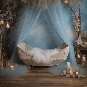 Newborn Digital Background , Baby Crib Backdrop, Baby Girl , Princess ...