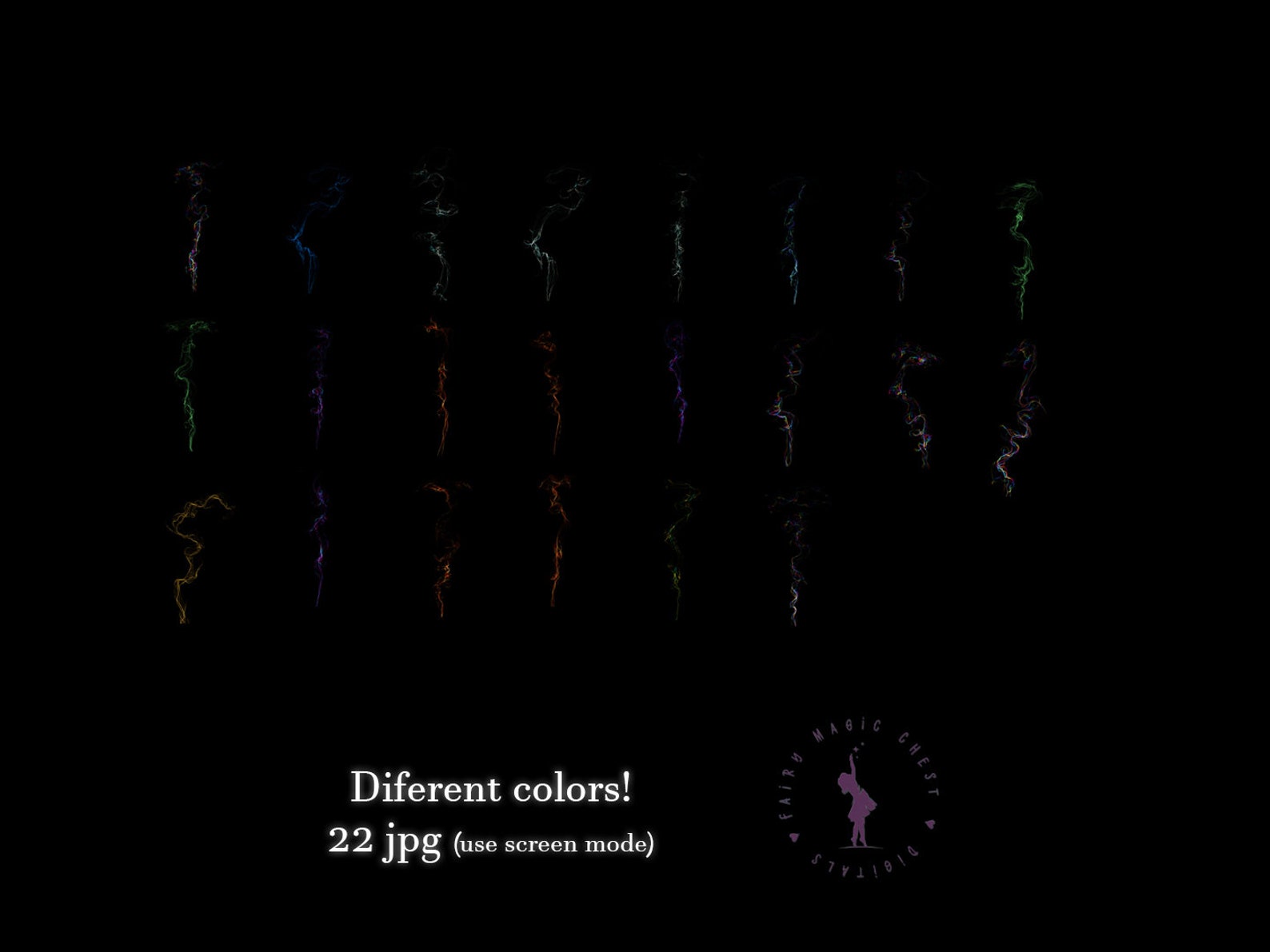 Magic Smoke Trails. Varied Colors. 22 Digital Overlays. - Etsy