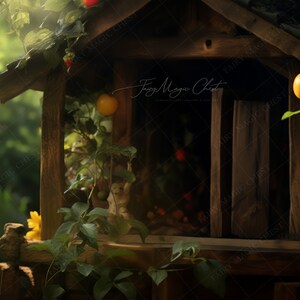 Fairy Tale Forest Cottage Digital Backdrop , Digital Background ...