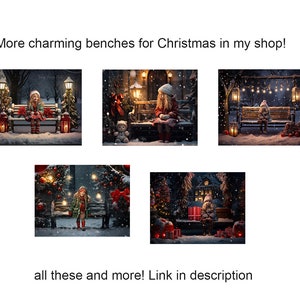 Snowy Christmas Bench Digital Background for Photography, Digital ...