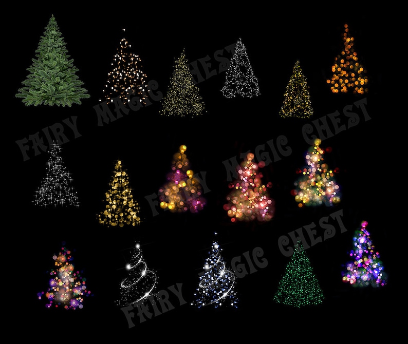 Realistic Christmas Tree Overlay and 20 Lights Bokeh - Etsy