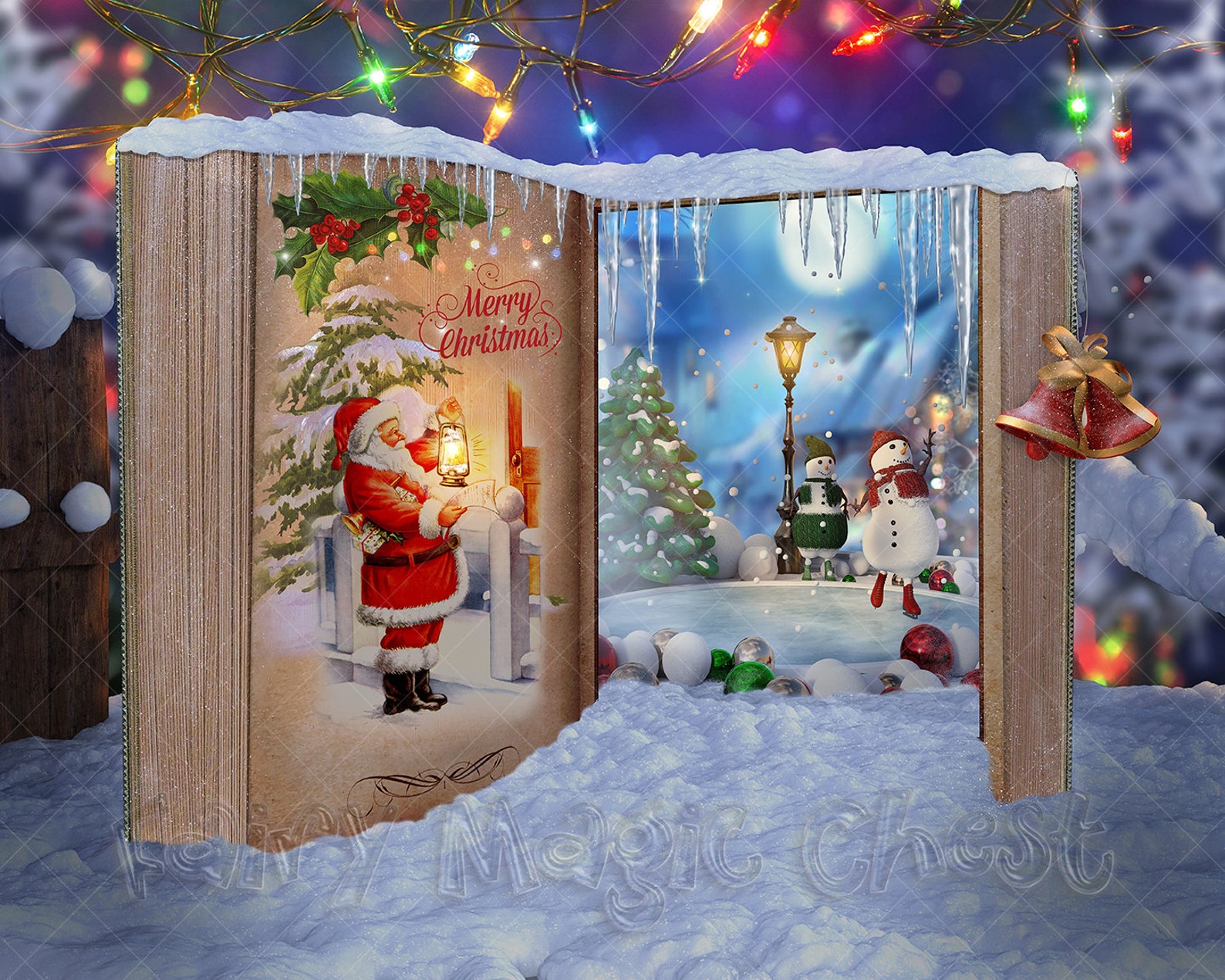 Christmas Open Book Digital Background / Backdrop for - Etsy