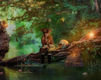 Pirate Raft at Sea Digital Background - Etsy