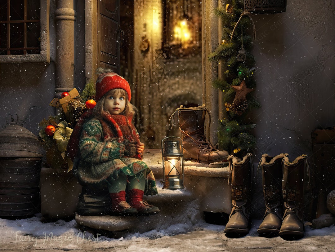 Vintage Christmas Digital Backdrop for Photography. Christmas Digital ...