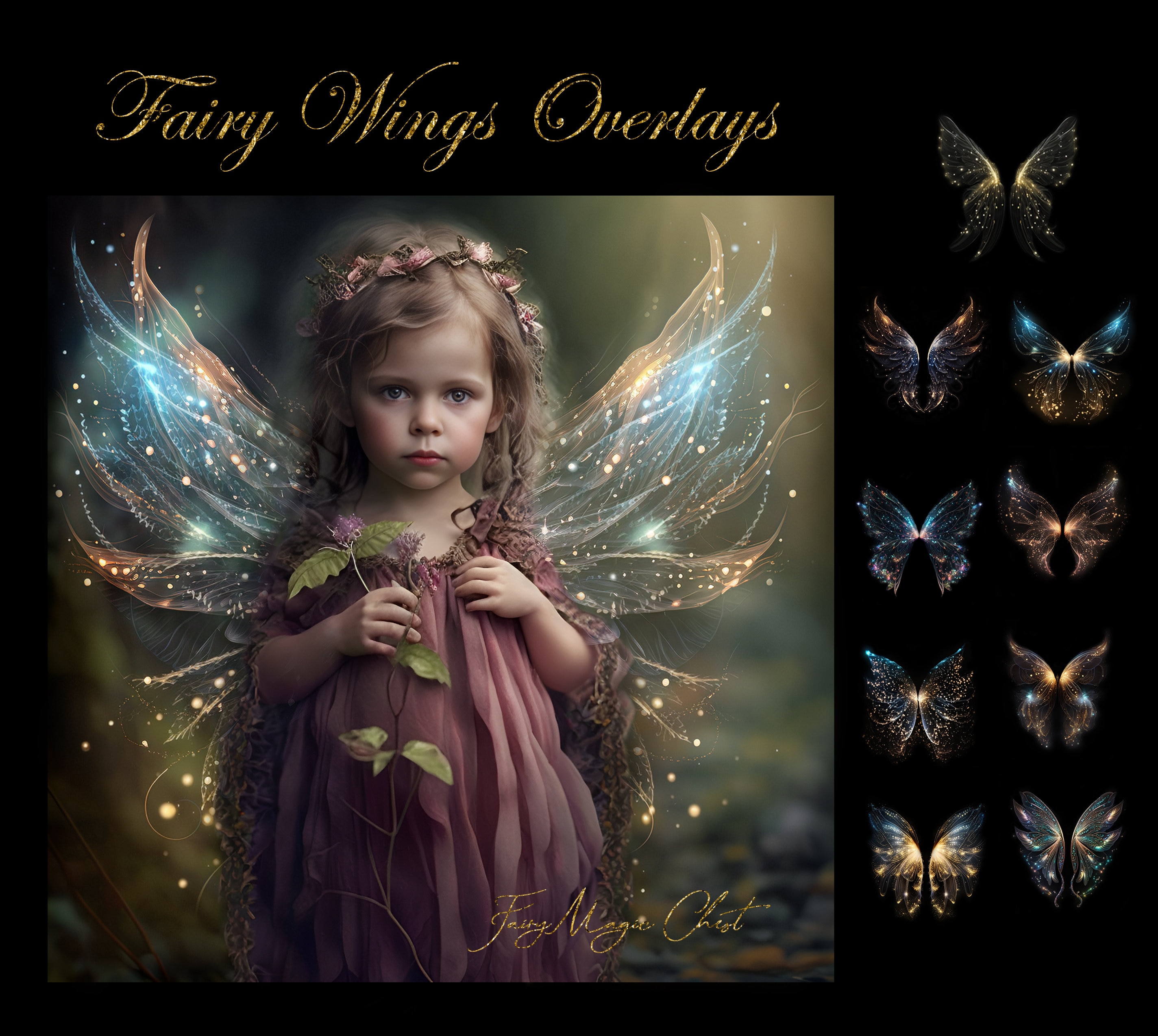 Fairy Wings Overlays Photoshop Overlays. Magic Digital Wings - Etsy UK