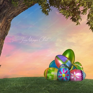 5 Easter Digital Backgrounds, Digital Backdrops, Bunnies and Easter ...