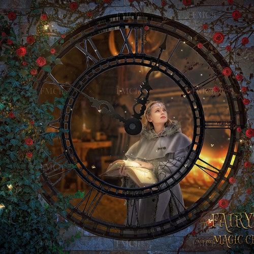 Digital Backdrop and Big Clock on Wall Overlay Png Link to - Etsy