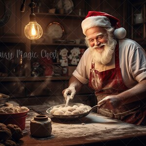 Santa's Christmas Kitchen Digital Backdrop: Festive Photography ...