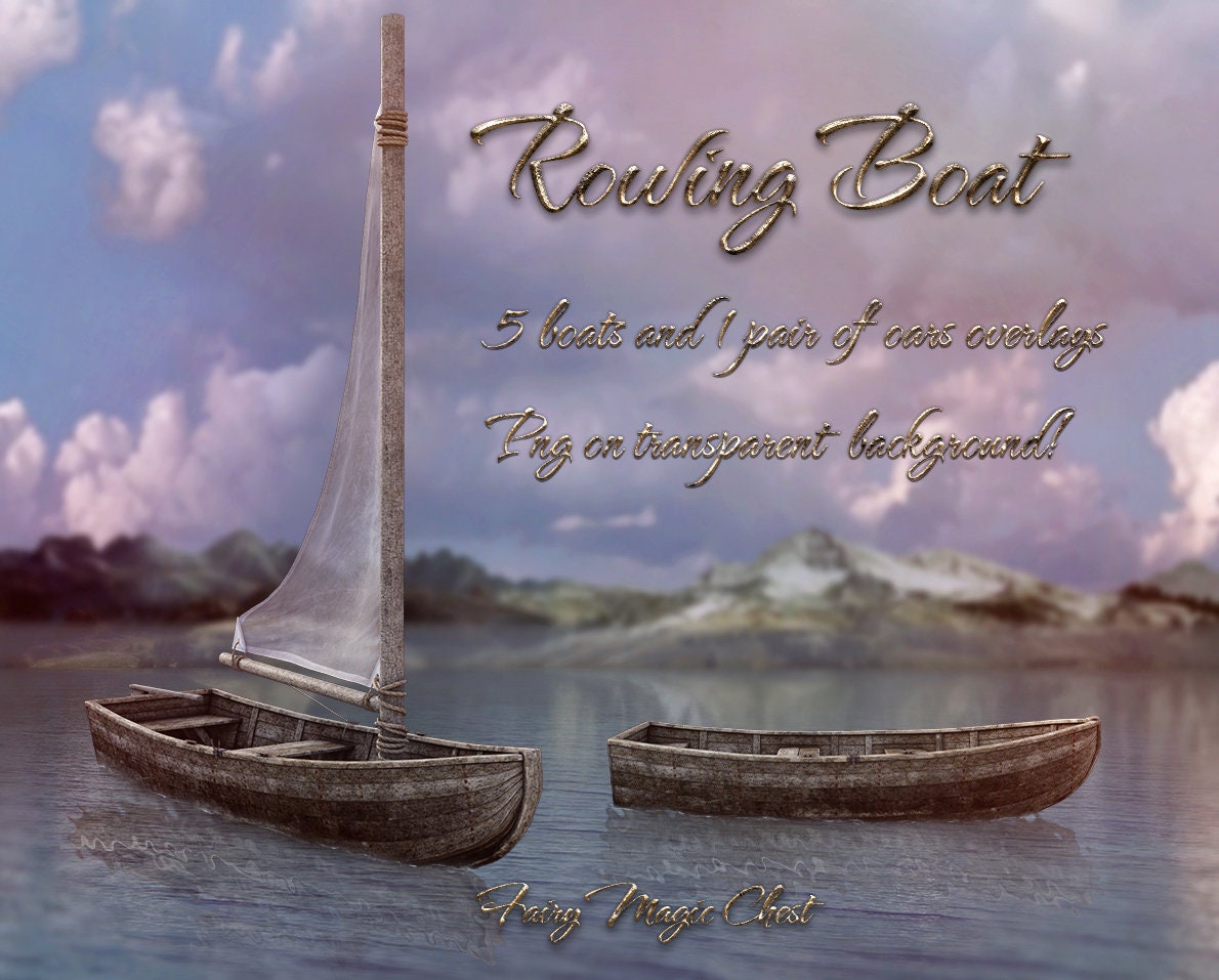 Rowing Boat Digital Overlays, Png on Transparent Backdround. - Etsy