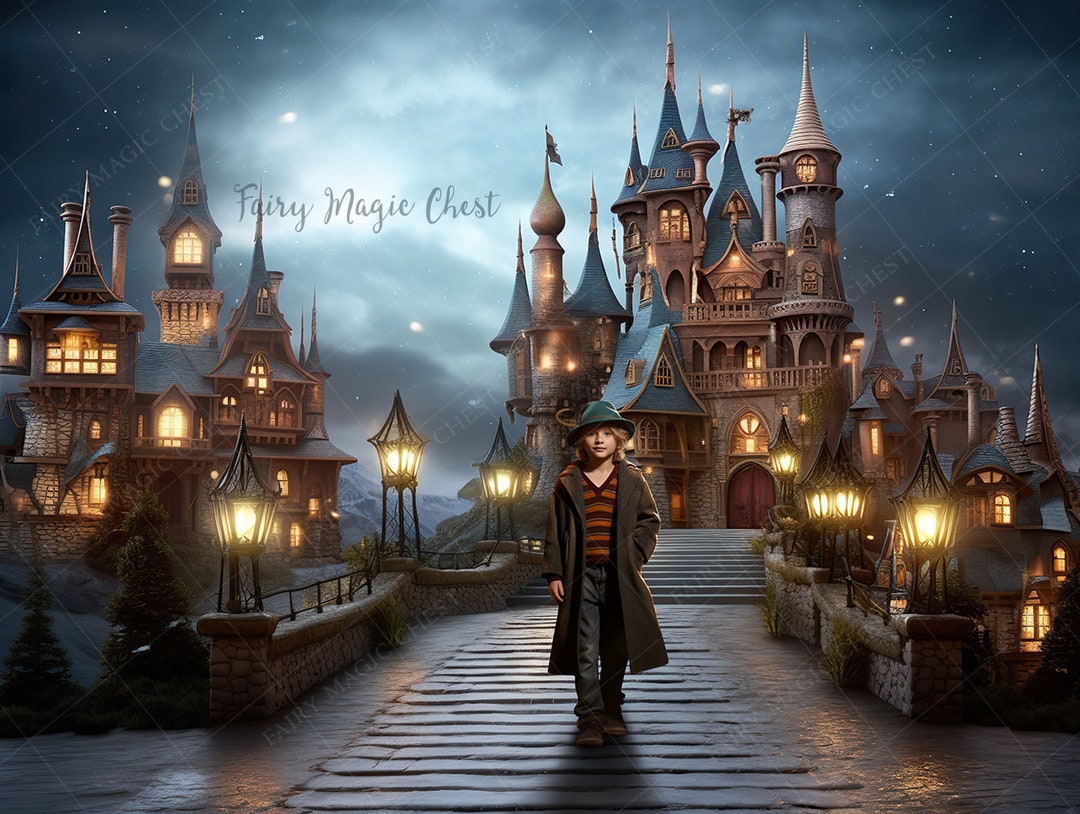 Wizard Castle School Digital Backdrop for Photography, Halloween, Witch ...