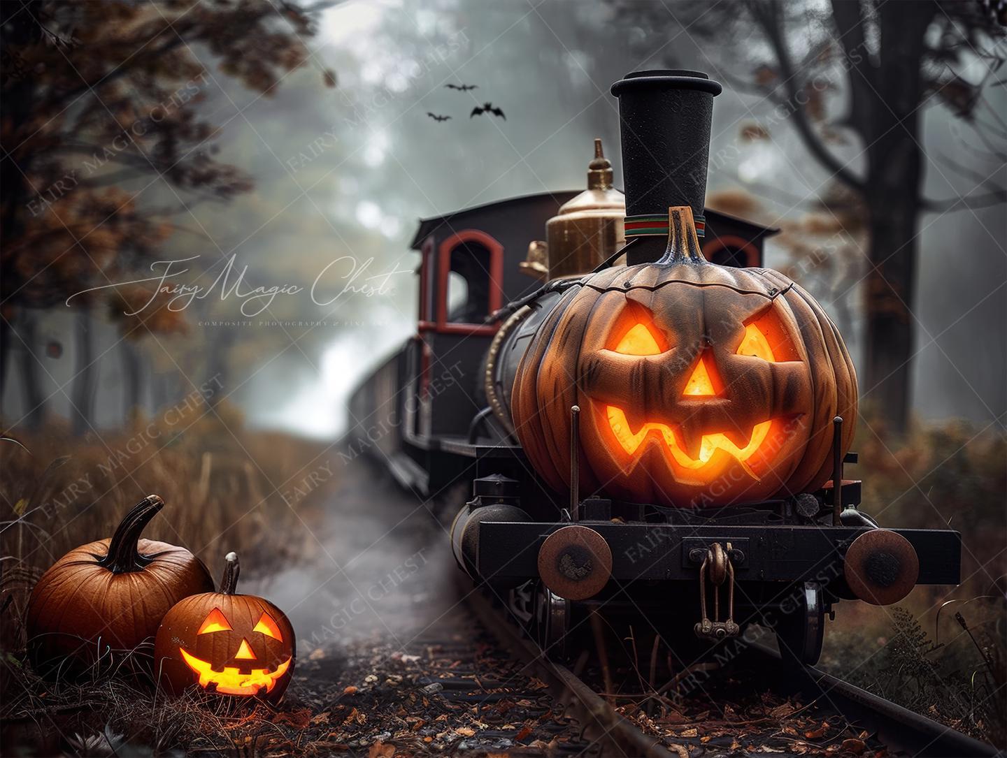 Halloween Train Digital Backdrop / Digital Background for Composite ...