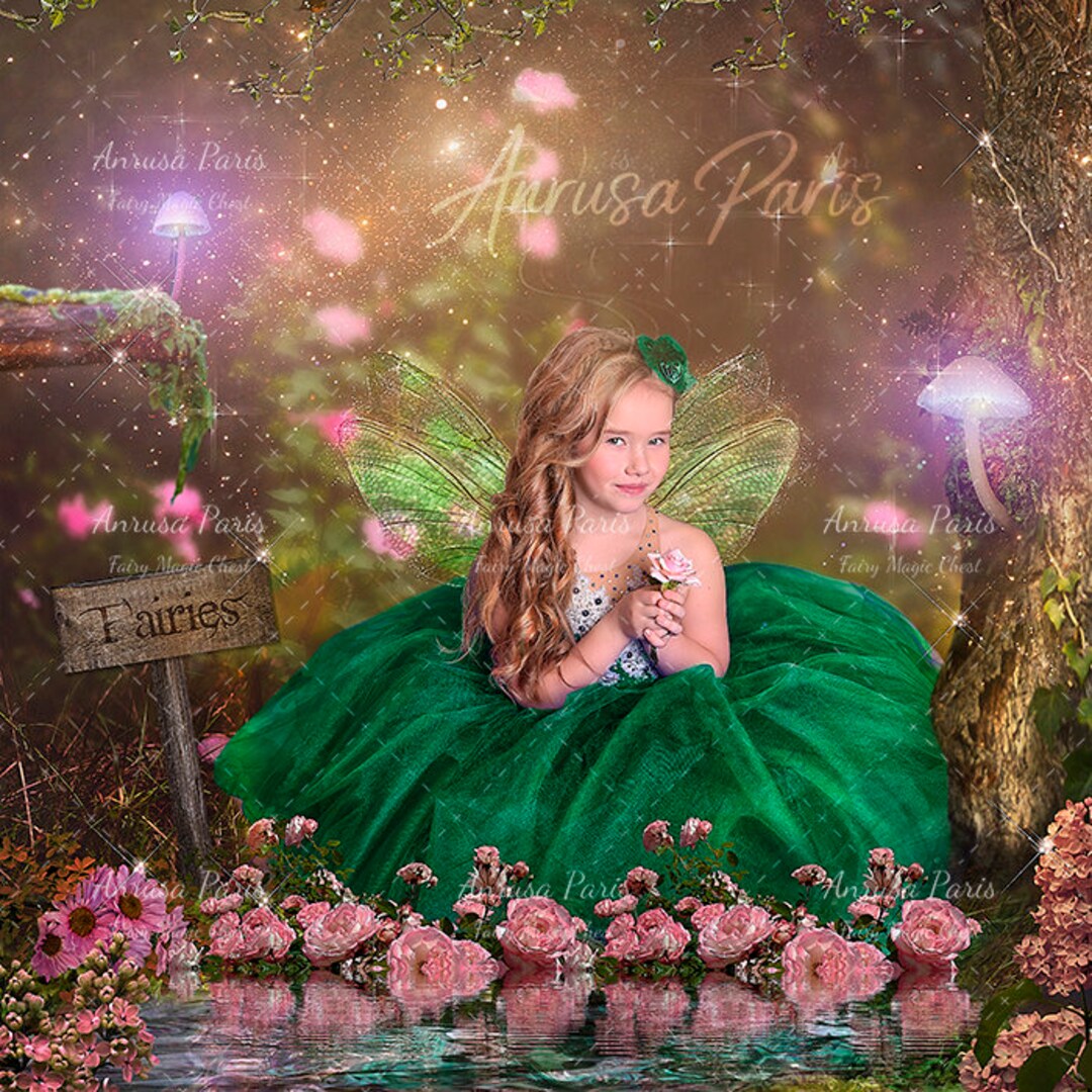 Fairy Digital Background, Fairy Place, Digital Backdrop and Overlay ...