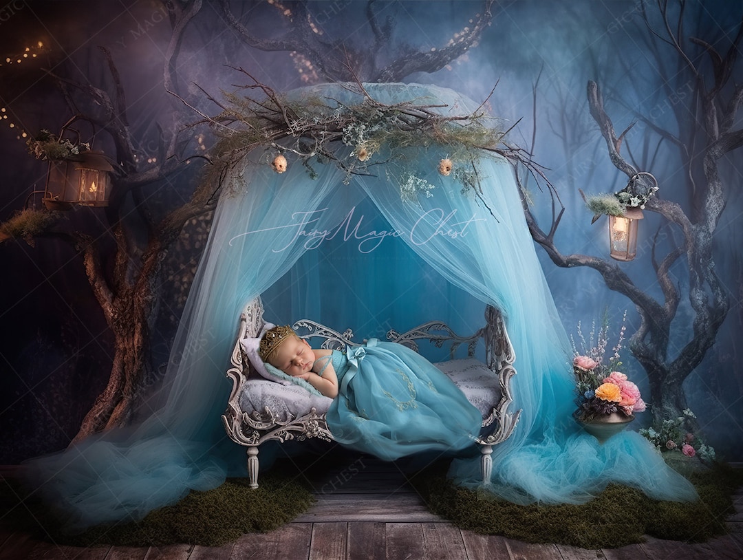 Newborn Digital Background , Digital Backdrop, Baby Girl Crib ...