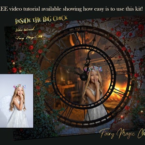 Digital Backdrop and Big Clock on Wall Overlay Png, Link to Video ...