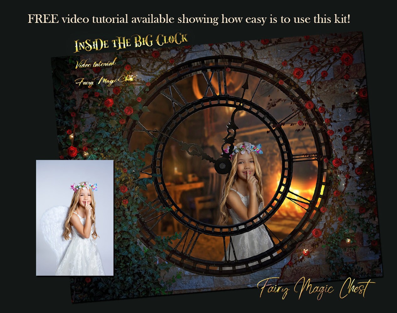 Clock on Wall Digital Backdrop: PNG Overlay (digital Download) - Etsy