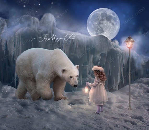 Big Polar Bear Digital Background Digital Backdrop for Kids | Etsy