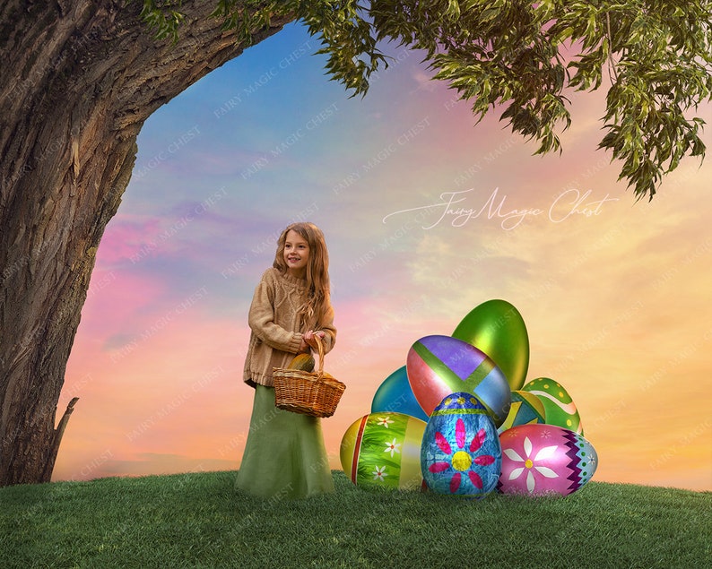 5 Easter Digital Backgrounds Digital Backdrops Bunnies and - Etsy