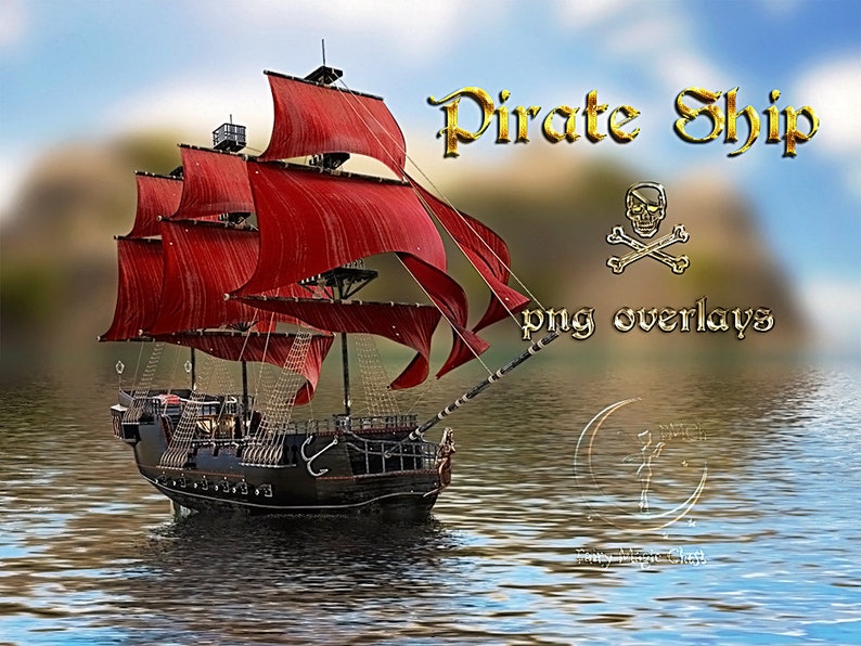 Pirate Ship Png Digital Overlay High Resolution 3 Separate - Etsy