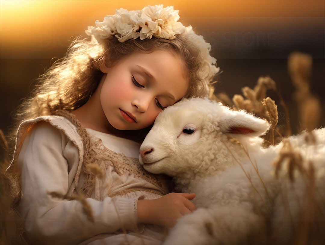 Lamb Digital Backdrop for Photography. Sweet Sheep Easter Composite ...
