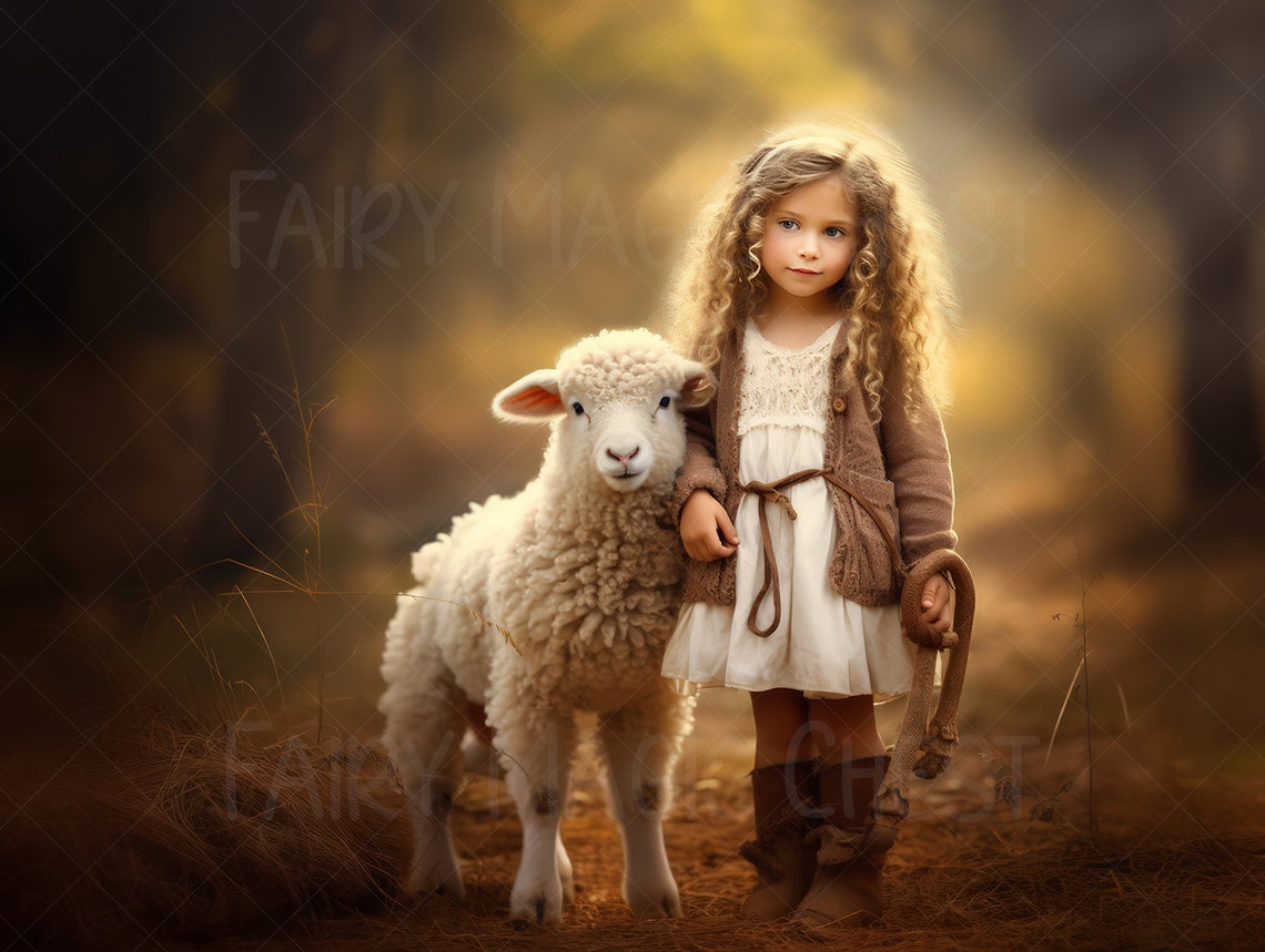 Lamb Digital Backdrop for Photography. Sheep Easter Composite. Digital ...