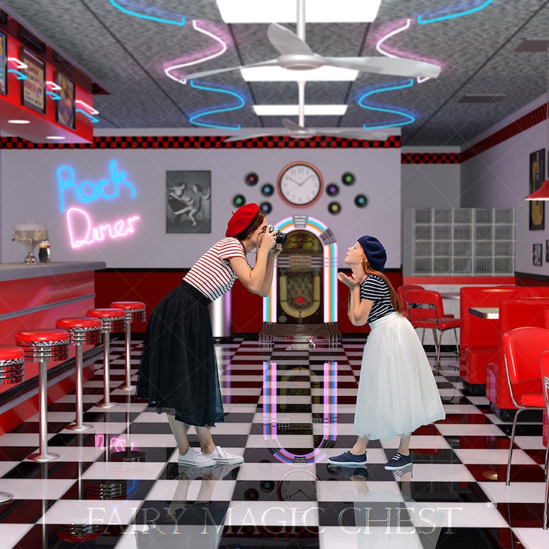 1950s style dinner backdrops - Etsy.de