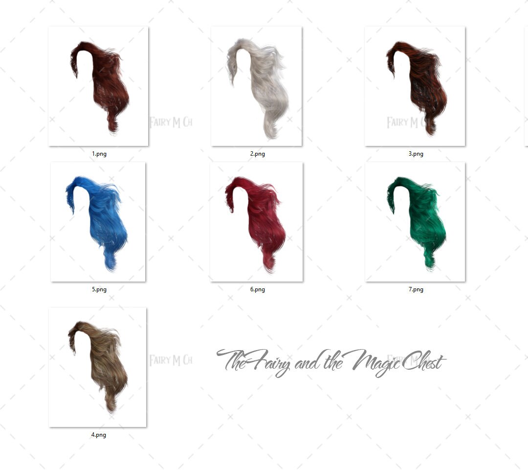 Long Hair Overlay Png Different Colours on Separate Layers. - Etsy Canada